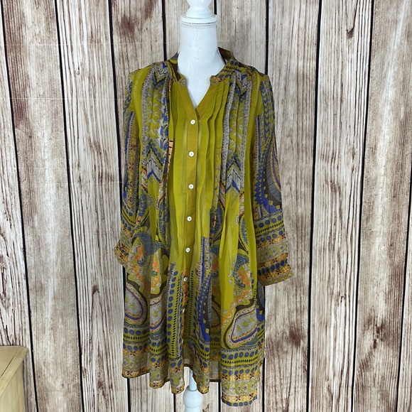 Anama | Tops | Anama Bright Olive Green Button Down Tunic Wcami ...